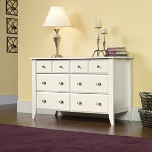 Sauder Shoal Creek Dresser, L: 54.65" x W: 18.43" x H: 33.03", Soft White finish