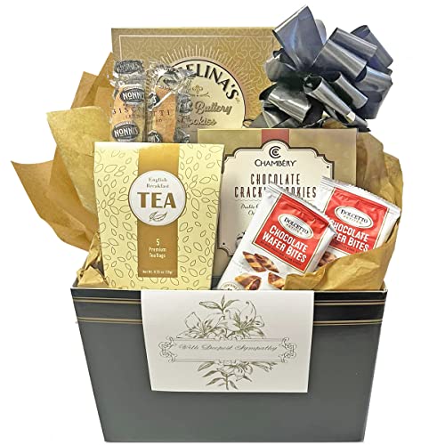 Sympathy Gift Basket for Loss of Mother, Loss of Father, Loss of Loved One Gourmet Bereavement Gift Basket (Tea and Sympathy Gift Basket for Loss)