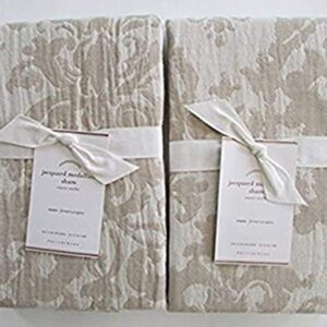 Pottery Barn Jacquard Medallion Duvet Cover King/California King & Two Euro Shams~*Ivory/Flax/Neutral*~