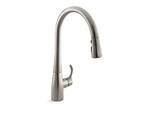 kohler 596-vs simplice pull down kitchen faucet, high arch, vibrant stainless