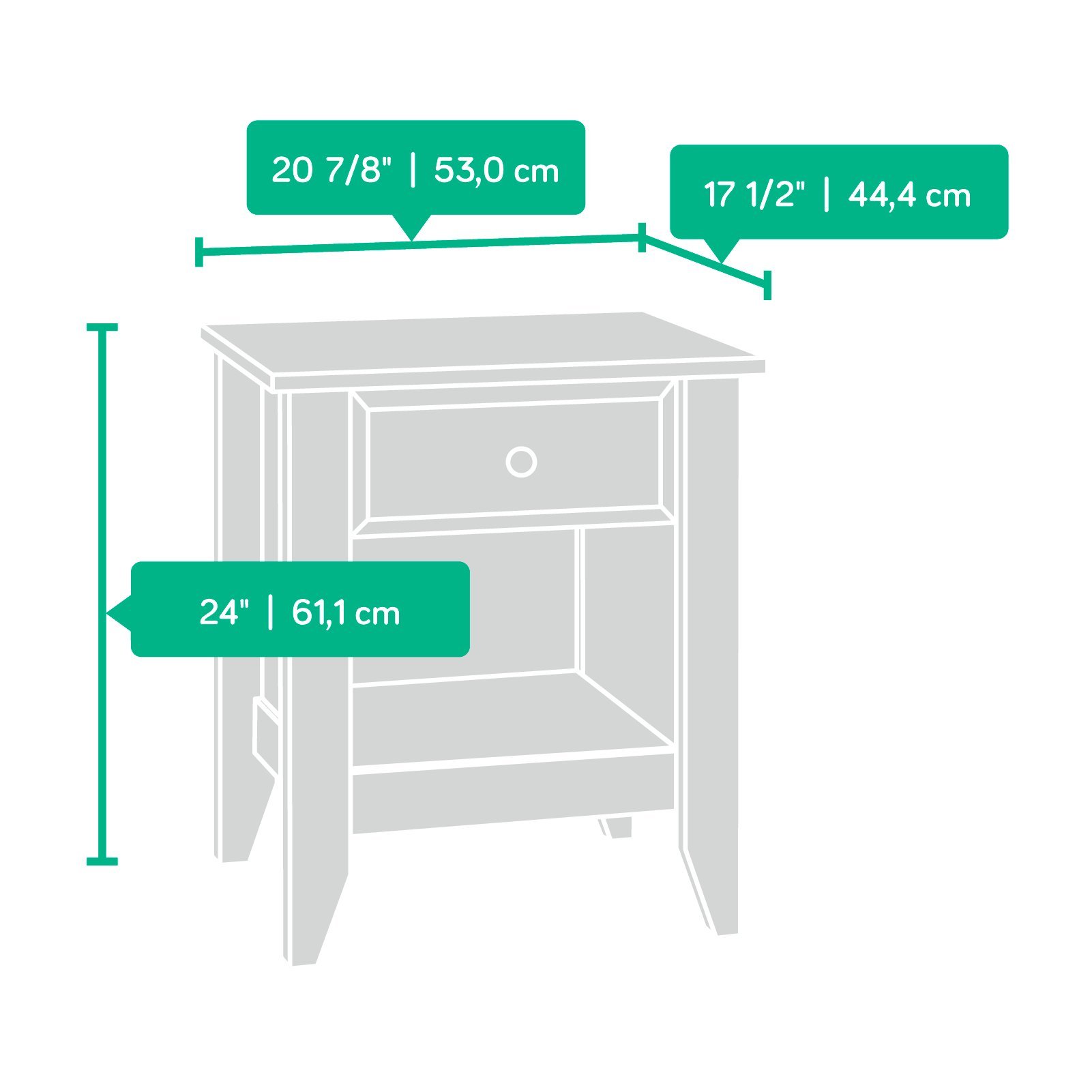 Sauder Night Stand, Jamocha Wood Finish