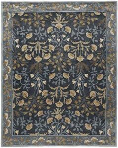 pottery barn 3×5 2.5×9 5×8 8×10 9×12 adeline blue handmade tufted woolen area rug (9×12)