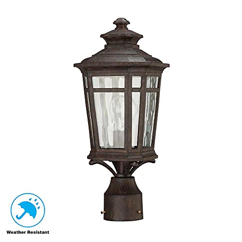 Home Decorators Collection Waterton 1-Light Outdoor Dark Ridge Bronze Post Mount Lantern