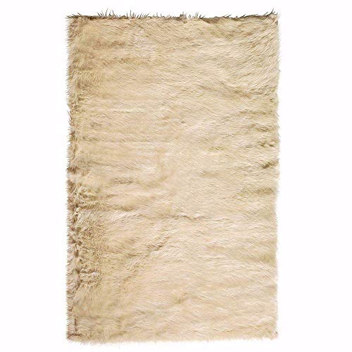 Home Decorators Collection Faux Sheepskin Area Rug, 5'X8', Beige