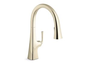 kohler 22062-af graze kitchen sink faucet, vibrant french gold