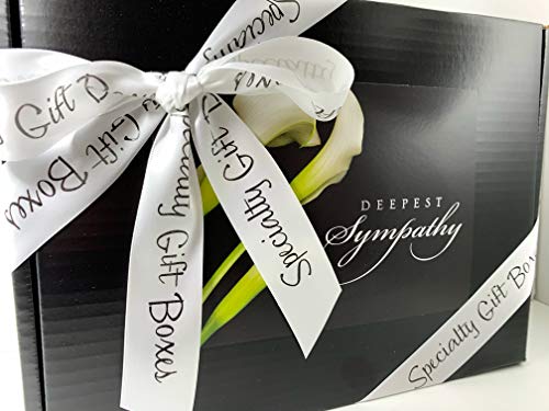 Premium Sympathy Gift Box Basket - For Bereavement Grief Thinking of You - Cookies Popcorn Nuts Coffee Tea Candies and More - Elegant Flowers Design - Send Your Condolences Care Package Today