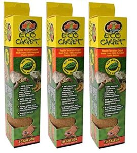 zoo med eco carpet reptile carpet – tan 10 gallon (10″ x 20″) – pack of 3