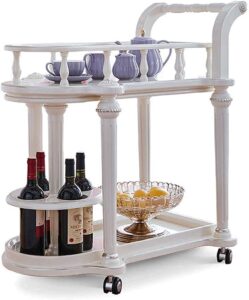 bar serving cart hotel serving trolley wine cart, kitchen storage trolley shelf trolley white 2-tier shelf trolley for wine and food high grade exquisite shelf trolley kitchen cart hotel trolleys