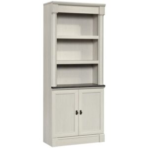 sauder palladia 5-shelf library bookcase in glacier oak, glacier oak finish