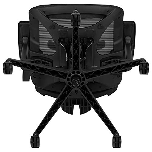 Flash Furniture Ergonomic Mesh Office Chair with Synchro-Tilt, Pivot Adjustable Headrest, Lumbar Support, Coat Hanger and Adjustable Arms in Black