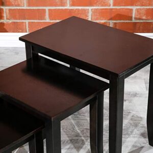 DTY Avon 3-Piece Nesting Tables Indoor Living Furniture Collection - Espresso