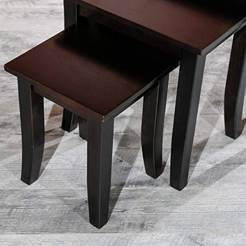 DTY Avon 3-Piece Nesting Tables Indoor Living Furniture Collection - Espresso