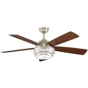 Home Decorators Collection 52384 Caldwell 52 in. LED Brushed Nickel Ceiling Fan