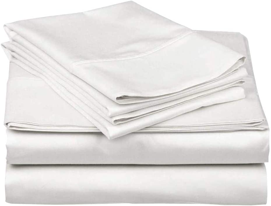 Pottery Barn | Pure 800 Thread Count | 100% Egyptian Cotton Sheet Set | Queen(60" X 80") White |Comfy&Cozy Set 8"-14"(inch) Deep Pockets with Elastic Bounded 4 Piece Set | Oeko-Tex Standard