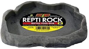 zoo med repti rock – reptile food dish medium (7.25″ long x 5.9″ wide) – pack of 2