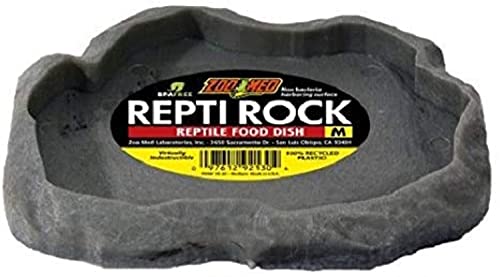 Zoo Med Repti Rock - Reptile Food Dish Medium (7.25" Long x 5.9" Wide) - Pack of 2