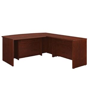 sauder affirm 72″ x 78″ bowfront executive l-desk combo, l: 71.10″ x w: 35.43″ x h: 29.29″, classic cherry finish