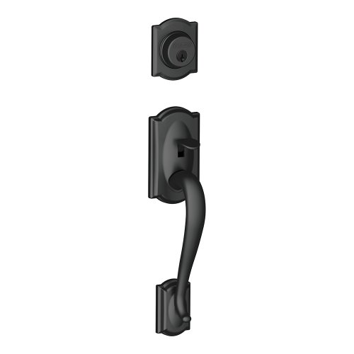 Schlage F92-CAM Camelot Dummy Exterior Handleset from The F-Series, Matte Black