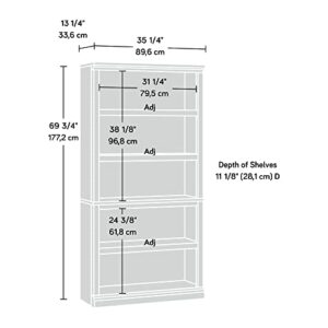 Sauder Select Collection 5-Shelf Bookcase, Chalked Chestnut Finish & Edge Water Lateral File, Chalked Chestnut Finish