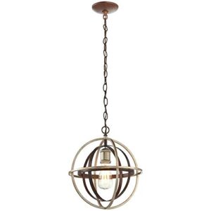 home decorators collection 27030 1-light bronze & champagne pewter mini pendant