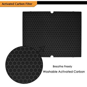 Smilyan 2 Sets 116130 Filter H Replacement for Winix 5500-2 Air Purifier, Includes 2 Pack Ture HEPA Filters + 2 Pack Activated Carbon Pre-Filters