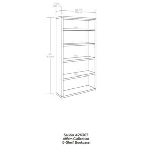 Sauder OfficeWorks Affirm 5-Shelf Commercial Office Storage, Classic Cherry Finish