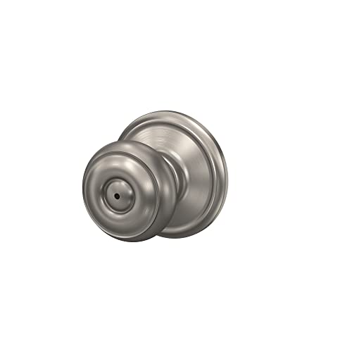 Schlage F40 GEO 619 Georgian Door Knob, Bed & Bath Privacy Lock, Satin Nickel