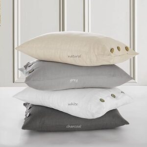 meadow park Stone Washed Linen King Duvet Cover 3-pc Set, Oeko-Tex Certified, Ultra-Soft, Machine Washable, All Season, Natural Color