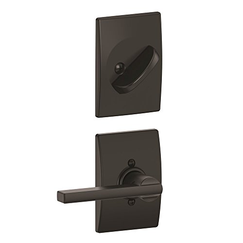 Schlage F59 LAT 622 CEN Century Collection Latitude Handleset Entrance Lock Interior, Matte Black (Interior Half Only)