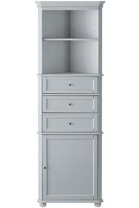 home decorators collection hampton bay corner linen bath cabinet i, 3-drawer, dove grey