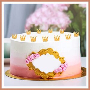 12 Pieces Crown Cake Topper Mini Baby Crown Tiny Queen Crown Small Princess Headpiece Cake Decoration for Women Lady Girl Bridal Wedding Royal Themed Baby Shower Decor Birthday Party(Gold,12 Pieces)