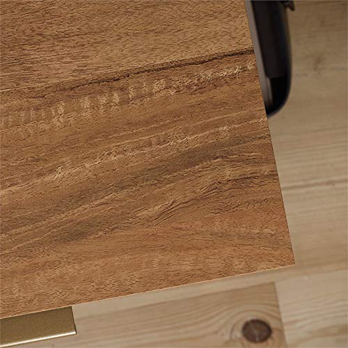 Sauder International Lux Engineered Wood L-Shaped Desk in Sindoori Mango