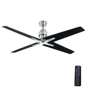 home decorators collection virginia highland 56 in. indoor brushed nickel ceiling fan with remote control