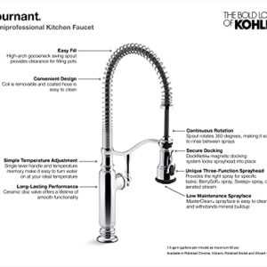 Kohler 77515-AF K-77515-AF Tournant Semi-Professional Pull-Down Kitchen Sink Faucet in Vibrant French Gold