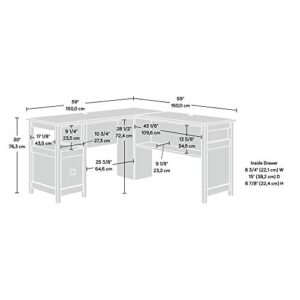 Sauder Cannery Bridge L-Desk, L: 59.06" x W: 59.06" x H: 30.04", Sindoori Mango Finish