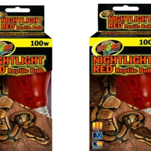 Zoo Med Nightlight Red Reptile Bulb 100 Watts - Pack of 2