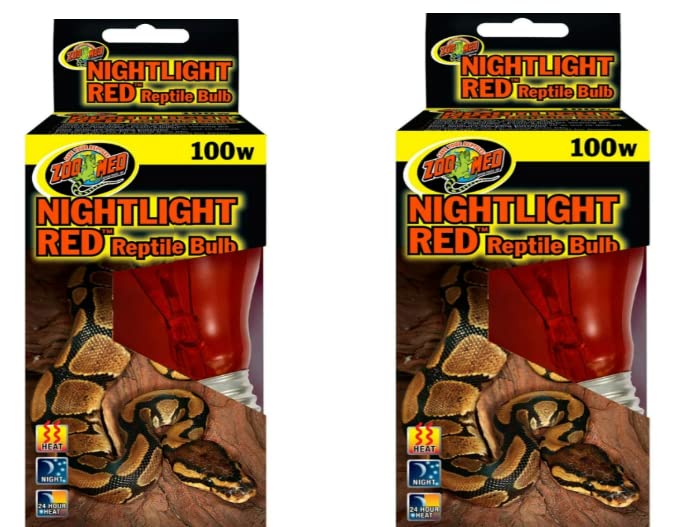 Zoo Med Nightlight Red Reptile Bulb 100 Watts - Pack of 2