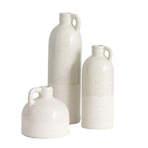 sullivans modern farmhouse small decorative ceramic jug vase set of 3, room décor accents, rustic home décor, small shelf vases, faux flower vases, cottagecore decor (cm2875)