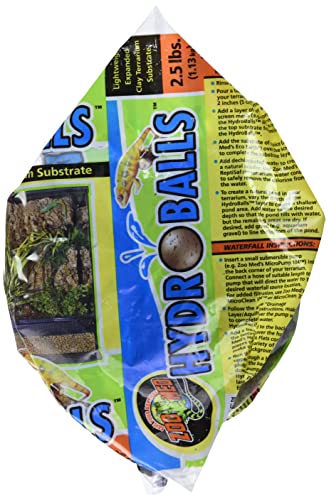 Zoo Med HydroBalls Lightweight Expanded Clay Terrarium Substrate, 2.5 Pounds