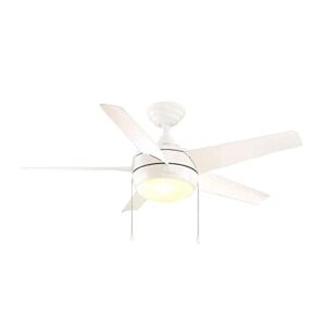 home decorators collection 51566 windward 44 in. led indoor matte white ceiling fan