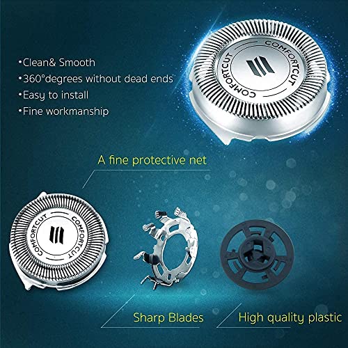 SH30 Replacement Heads for Philips Norelco Shaver Series 3000, 2000, 1000 and S738 with Durable Sharp Blade, Comfortcut Replacement Blades, Razor Blades for Philips Norelco S1560, SH30 Philips Head