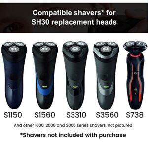 SH30 Replacement Heads for Philips Norelco Shaver Series 3000, 2000, 1000 and S738 with Durable Sharp Blade, Comfortcut Replacement Blades, Razor Blades for Philips Norelco S1560, SH30 Philips Head