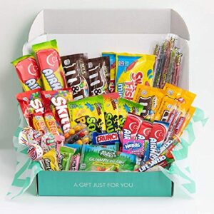 The Care Crate Ultimate Candy Snack Box Care Package ( 40 piece Candy Snacks) Includes 20 Full Size Candies - Starburst, Skittles, Twizzlers & More!