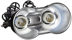 zoo med nano combo dome lamp fixture, 40 watts per socket, lf-36e, silver