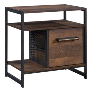 sauder briarbrook engineered wood/metal night stand in barrel oak