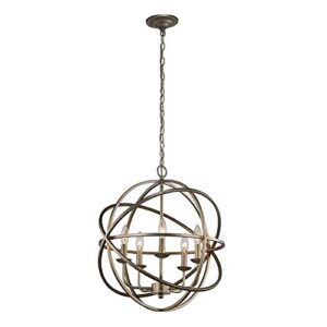 home decorators collection 5-light antique silver orb pendant-lsa 55607