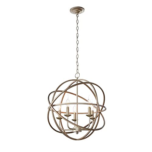 Home Decorators Collection 5-Light Antique Silver Orb Pendant-LSA 55607