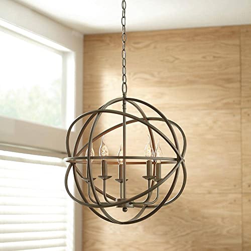 Home Decorators Collection 5-Light Antique Silver Orb Pendant-LSA 55607