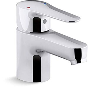 kohler k-p97282-4-cp july single-handle commercial bathroom sink faucet without drain, chrome