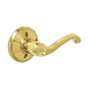 schlage flair right handed lever non-turning lock, bright brass (f170 v fla 605 rh)